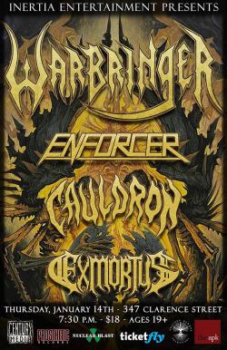 Warbringer, Enforcer, Cauldron & Exmortus tickets - Inertia Entertainment